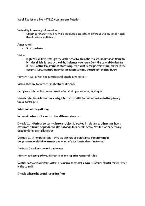 Week 5 Lecture Notes And Tutorial Notes Week Five Lecture Five Py3109 Lecture And Tutorial