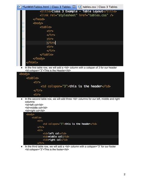 class 3 intro to html css gdi cincinnati create a table layout with