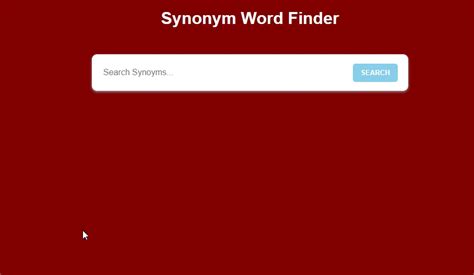 Synonym Word Finder Using Htmlandcss In Vanillajs With Source Code