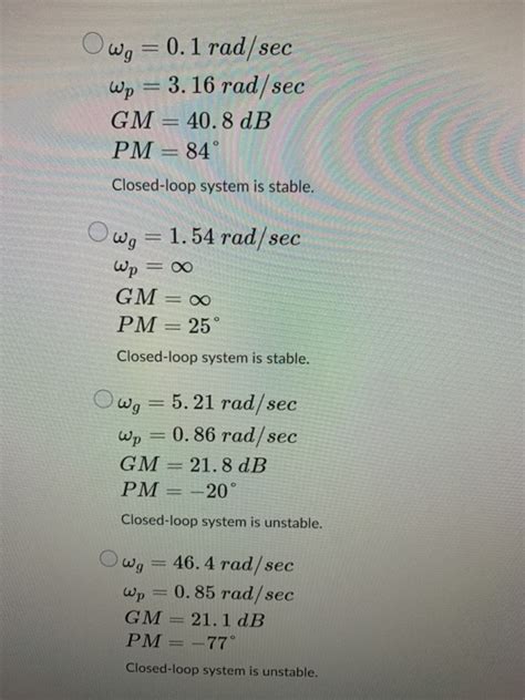 Solved Consider The Following Bode Diagram Of A Open Loop Chegg