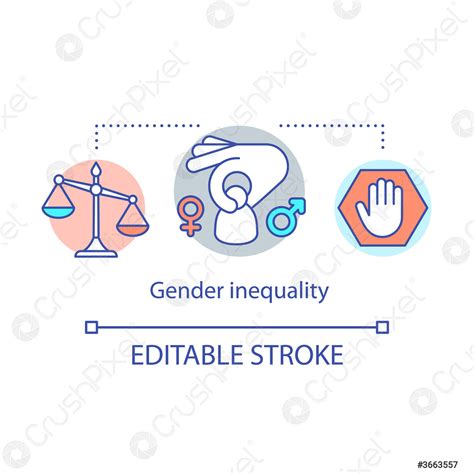 Gender Inequality Concept Icon Sex Discrimination Idea Thin Line Illustration Stock Vector