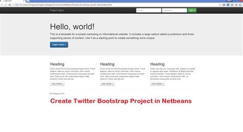 How To Create Twitter Bootstrap Project In Netbeans Generate Default