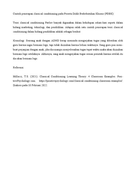 Contoh Penerapan Classical Conditioning Pdf