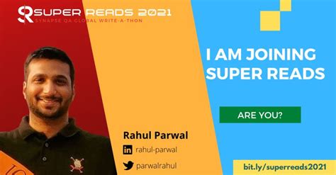 Rahul Parwal On Linkedin Synapseqa Superreads2021 Contest Writing