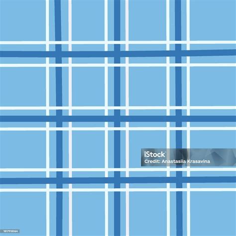 Doodle 깅엄 체크 격자 무늬 벡터 패턴입니다 수직 및 수평 손으로 그린 교차 컬러 줄무늬 체크 무늬 기하학적 배경입니다