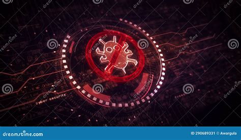 Antivirus Cyber Security Virus Detect Symbol Digital Concept Stock