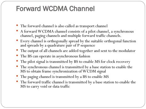 WIDEBAND CODE DIVISION MULTIPLE ACEESS CHANNEL PPT