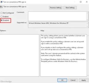 How To Enable Or Disable Hello PIN In Windows 10