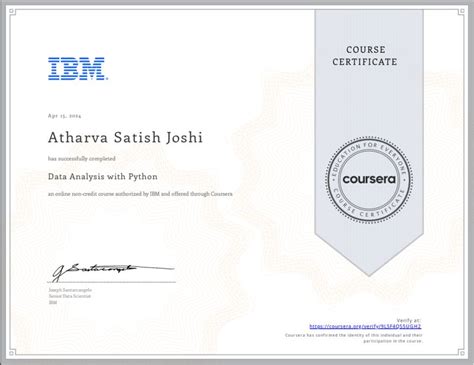 Atharva Joshi On Linkedin Dataanalysis Python Ibm Coursera Datascience