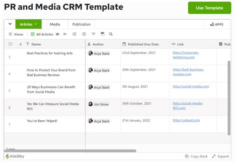 Top 21 Free Crm Templates For Business Stackby