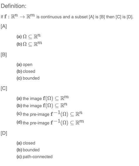 solved efinition rn→rm is continuous and a subset [a] is