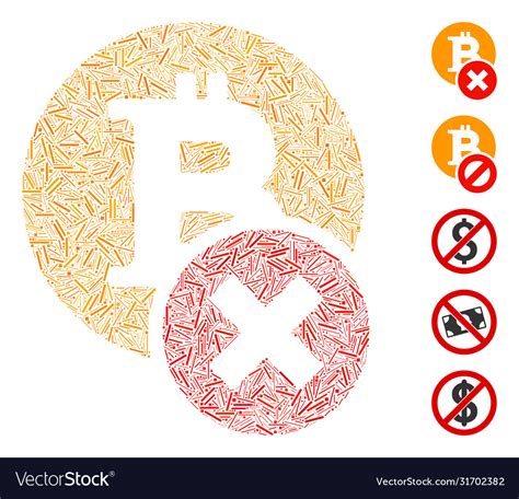 Dash Collage Wrong Bitcoin Icon Royalty Free Vector Image