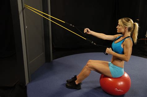 Alternating Back Rows Ball Exercises Exercise Get Fit