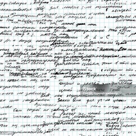 끝 없는 카피북 종이 시트 격자에 텍스트를 작성 하는 실제 손으로 벡터 완벽 한 패턴입니다 강의 자료실 과학입니다 자연적인 손 문체입니다 필기 텍스트와 끝 없는 패턴 서 예