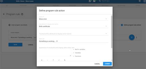 How Can I Create A Program Rule To Know When A Dataelemen Of Filetype Has A File Support