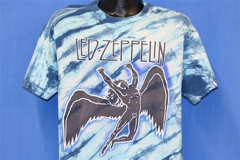 80s Led Zeppelin Tie Dye Icarus Swan Song T Shirt Large The Captains Vintage