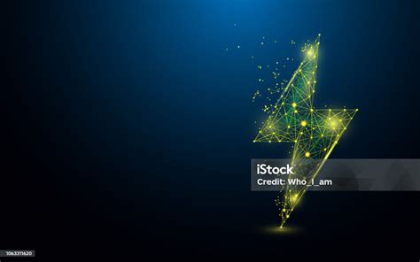 볼트 양식 라인 조명 삼각형 및 입자 스타일 디자인 일러스트 벡터 배경 주제에 대한 스톡 벡터 아트 및 기타 이미지 배경