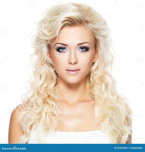 Beautiful Woman With Long Blond Hair Stock Image Image Of Isolated