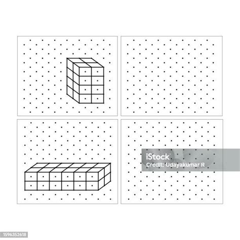 점 그리드 배경입니다 정사각형 그래프 아이소메트릭 큐브 선 그리기 건축가 프로젝트 텍스처 학교 수학 시트 기하학의 세계 3차원