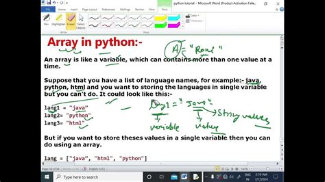 Python Lecture 39array In Pythonfull Explanation With Code Ecl365classes Youtube