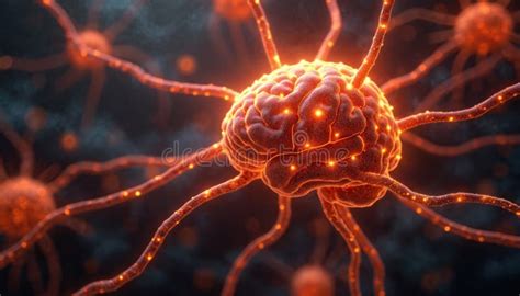 Illustration Of Nerve Cells Neuron Sending Electrical Signals In Human