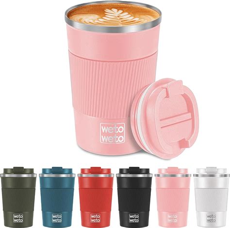 Wetoweto 12 Oz Insulated Coffee Cup Spill Proof Travel