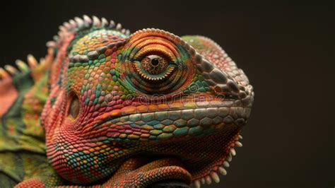 Colorful Lizard On Black Background Stock Image Image Of Scales Vibrant 314314445