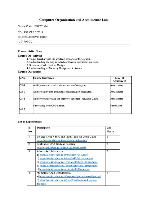 Computer Organization And Architechture 18b11ci514 T 3 December 2023 Sem 5 Cse It Jaypee