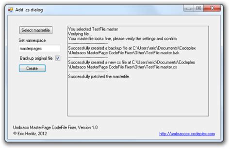Code Behind For Umbraco Templates