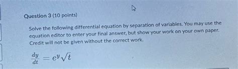 question 3 10 ﻿points solve the following