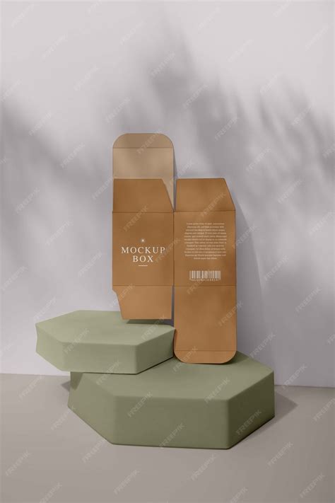 Premium Psd Unfolded Cardboard Rectangle Box Mock Up