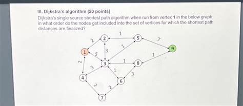 solved iii dijkstra s algorithm 20 points dijkstra s