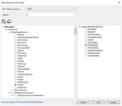 Ifc Parametersexport Mapping Dialog