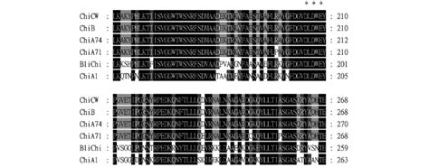 Alignment Of The Peptide Sequences Of The Catalytic Domains Of