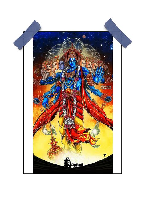 Lord Vishnu Dev Poster Divine Wall Art Printitnice