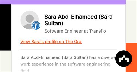 Sara Abd Elhameed Sara Sultan Software Engineer At Transflo The Org