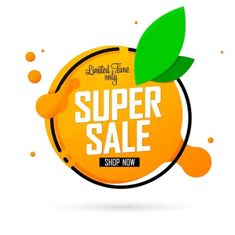Premium Vector A Logo For Super Sale Is Displayed In An Orange Circle