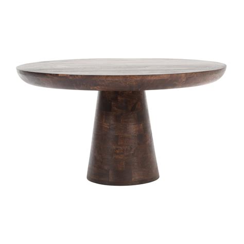 Natural Solid Dark Mango Wood Round Coffee Table Verty Furniture