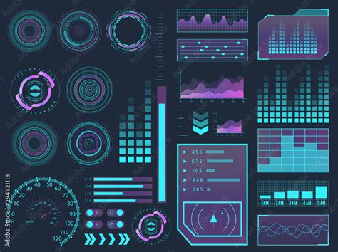 HUD Elements Sci Fi Science Futuristic User Interface Menu Buttons Virtual Reality