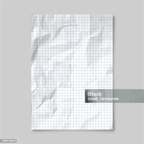 회색 배경에 격리 된 A4 형식의 그림자가있는 사실적인 빈 줄 지어 종이 시트 노트북 또는 책 페이지입니다 템플릿 또는 모형을 디자인합니다 벡터 일러스트레이션 구겨진에 대한