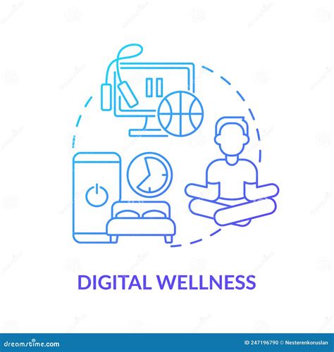 Digital Wellness Blue Gradient Concept Icon Stock Vector Illustration Of Wellness Health