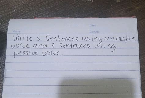 Write S Sentences Using An Active Voice And 5 StudyX