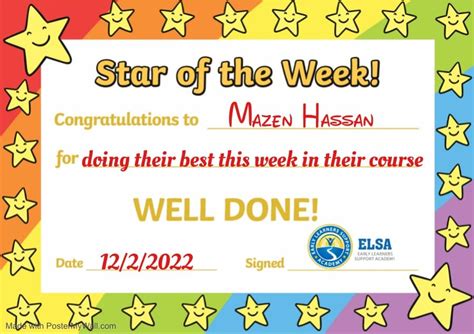 Elsa Academy 🌟 Stars Of The Week 🌟