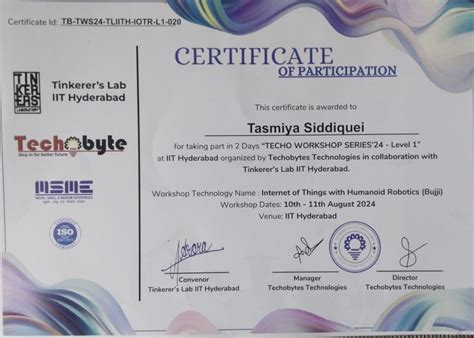 Tasmiya Siddiquei On Linkedin Iot Robotics Iithyderabad