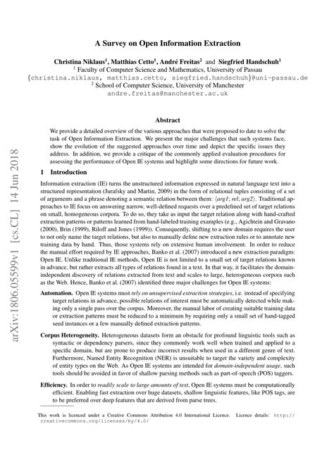 Pdf A Survey On Open Information Extraction