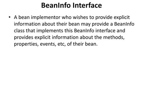Java Beans Ppt
