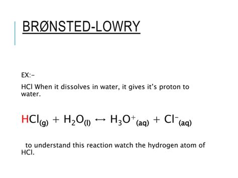 Bronsted Lowry Acid And Base Ppt Chemistry Science