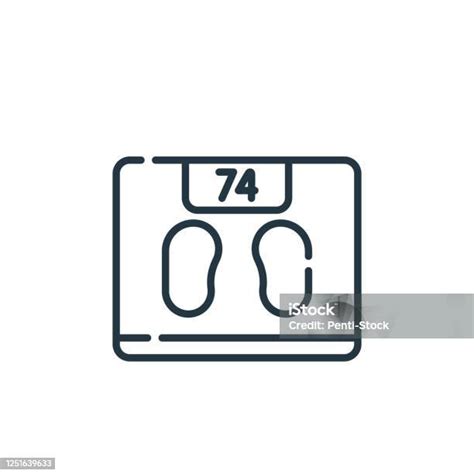 중량 배율 벡터 아이콘입니다 체중 스케일 편집 가능한 스트로크 웹 및 모바일 앱 로고 인쇄 매체에 사용하기 위한 중량 배율 선형