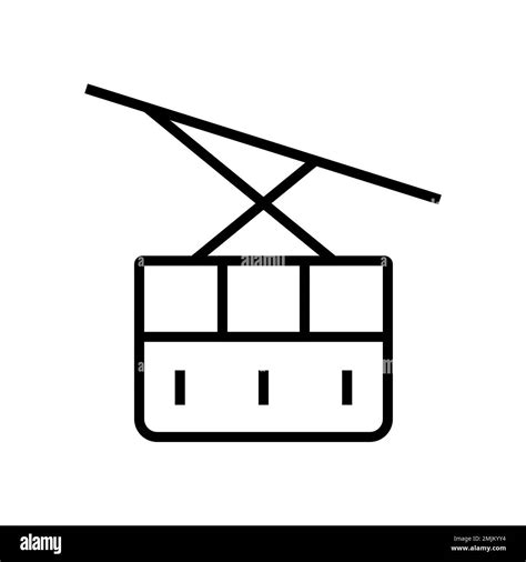 Funicular Icon Line Isolated On White Background Black Flat Thin Icon