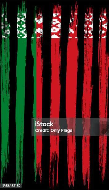 Png 또는 투명 배경에 격리된 브러시 페인트 질감이 있는 벨로루시 국기 기호 벨로루시 배너 템플릿 광고 홍보 디자인 벡터 탑 윈 스포츠 국가 개념에 대한 스톡 벡터 아트